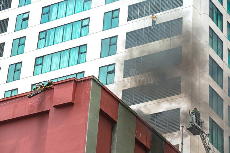 Exercises for Evacuating the Wounded during a Fire Using a Rope Descent ...