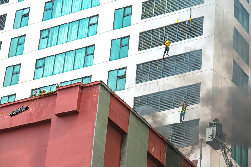 Exercises for Evacuating the Wounded during a Fire Using a Rope Descent ...
