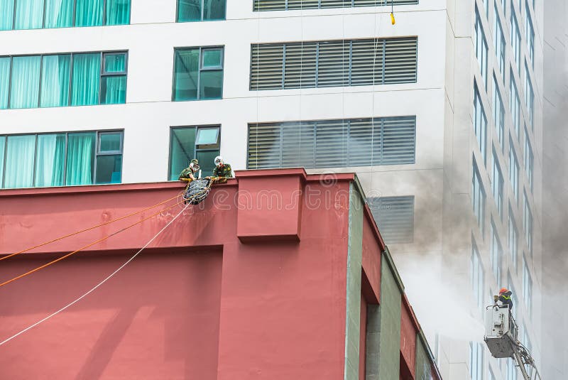 Exercises on Evacuation of the Wounded in a Fire Using the Rope-down ...