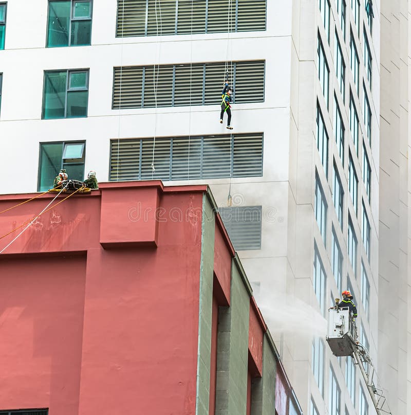 Exercises on Evacuation of the Wounded in a Fire Using the Rope-down ...