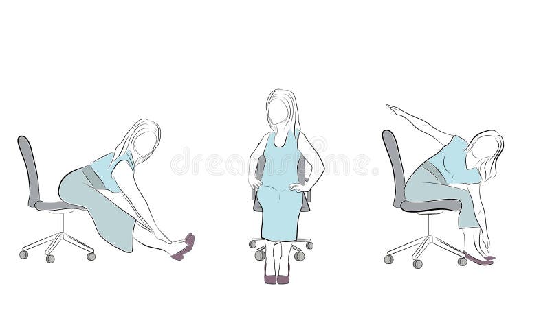 Chair Exercises Stock Illustrations – 817 Chair Exercises Stock ...