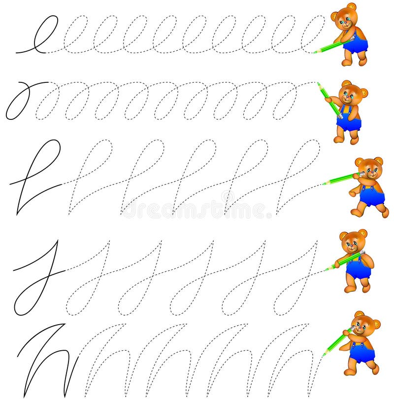 Exercises for Young Children - Need To Draw the Lines. Stock Vector ...