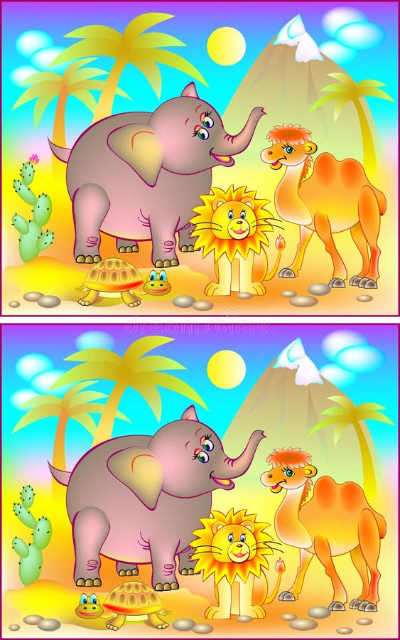 Exercises for Young Children - Need To Find 6 Differences. Developing ...