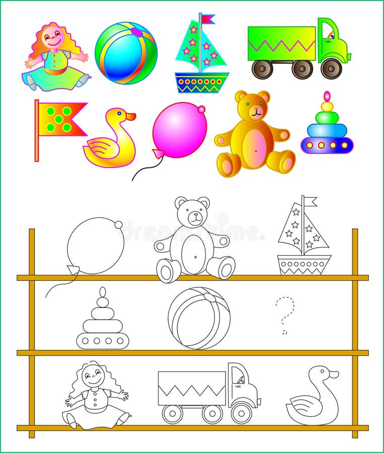 Exercises for Young Children - Needs To Paint the Toys and Find the ...