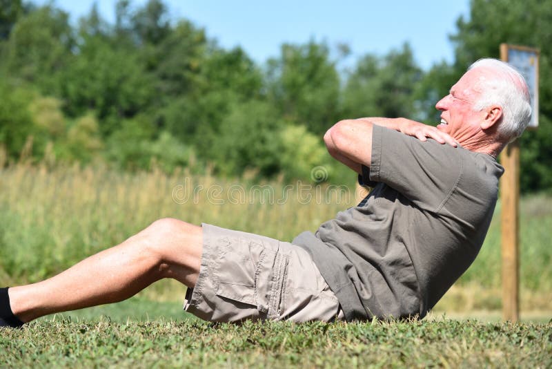 Exercising Army Senior Male Veteran Stock Photo - Image of army, older ...