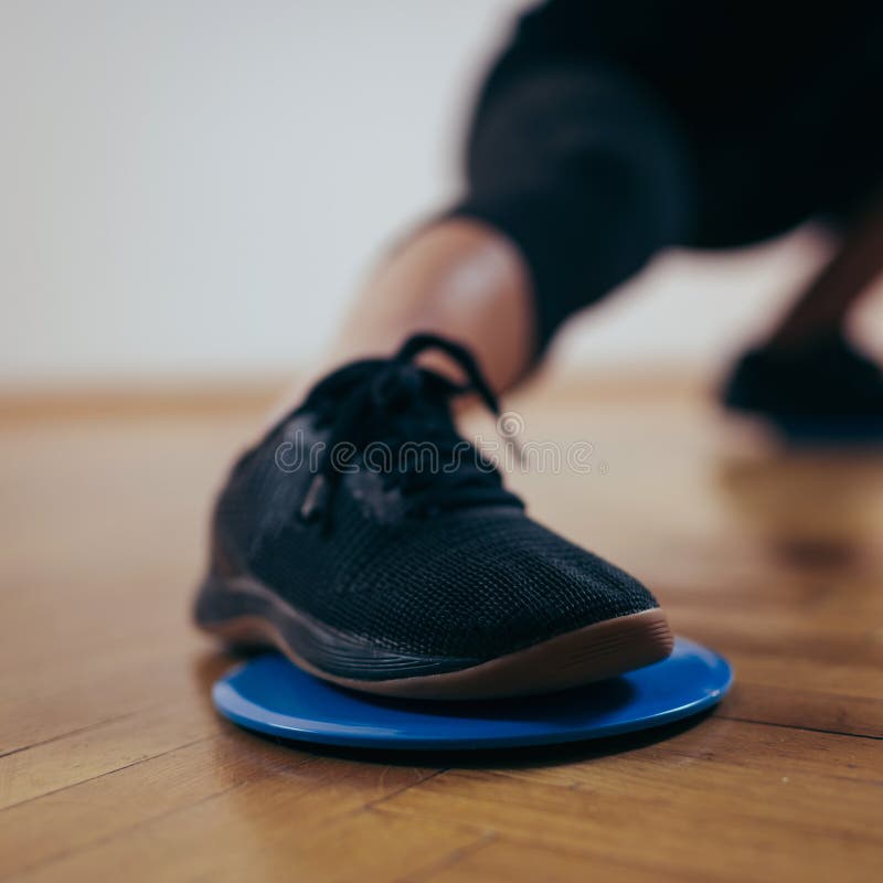 Exercising with Gliding Discs Stock Image - Image of strong, lifestyle ...