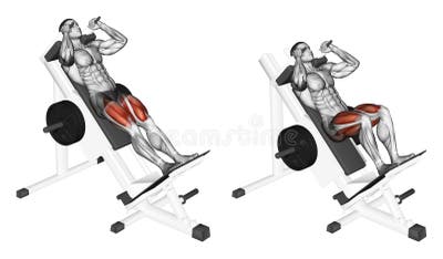 Exercising. Hack squats stock illustration. Illustration of thigh ...