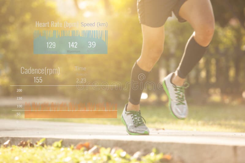 Runner Heartbeat Electrocardiogram and Running Zone Stock Photo - Image ...