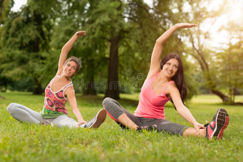 Stretching in Nature stock photo. Image of nature, park - 103399518