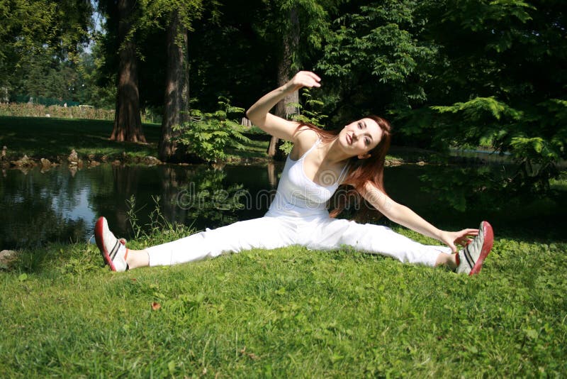 Exercising outdoors stock photo. Image of auburn, healthy - 2797748