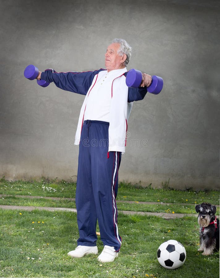 Old Man Exercising Outdoor in Spring Stock Photo - Image of athletic ...