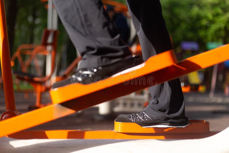 Exercising on the Simulator for Legs, Running and Walking, Stepper ...