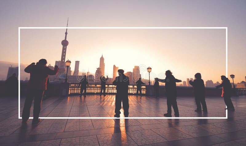 Exercising Sunrise Shanghai Chinese Relaxation Concept Editorial Stock ...