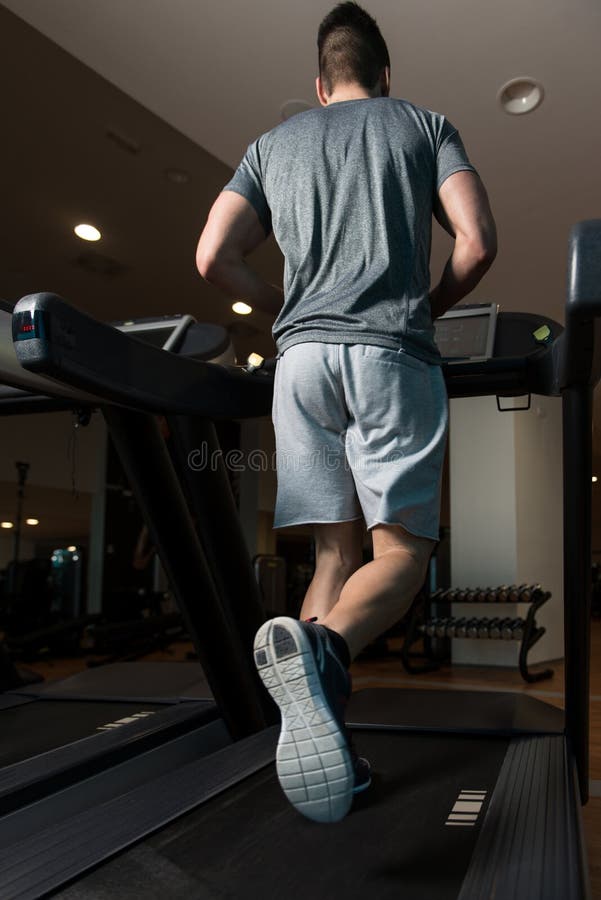 Exercising on a Treadmill Close-Up Stock Image - Image of running ...