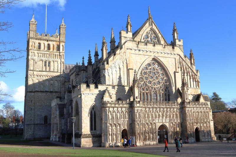 Exeter Cathedral - Exterior Front View Editorial Photography - Image of ...