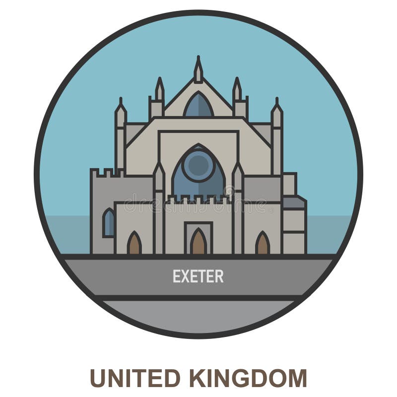 Exeter. Cities and Towns in United Kingdom Stock Vector - Illustration ...