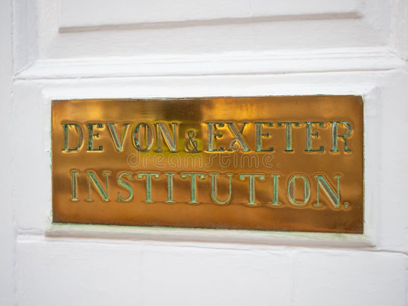 EXETER, DEVON, UK - August 6 2021: Devon and Exeter Institution Brass ...