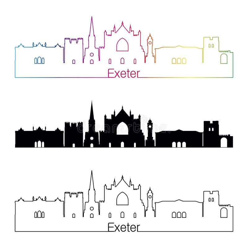 Exeter Skyline Linear Style with Rainbow Stock Vector - Illustration of ...