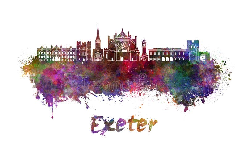 Exeter Skyline in Purple Radiant Orchid Stock Vector - Illustration of ...