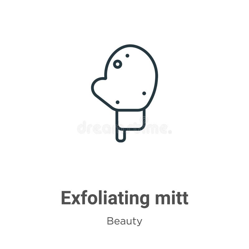 Exfoliating Mitt Outline Vector Icon. Thin Line Black Exfoliating Mitt ...