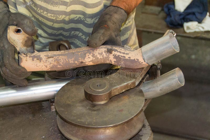 Exhaust from the car stock photo. Image of white, stainless - 99464356