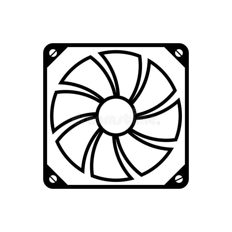 Exhaust Fan Air Cooling CPU Fan Icon Stock Vector - Illustration of ...