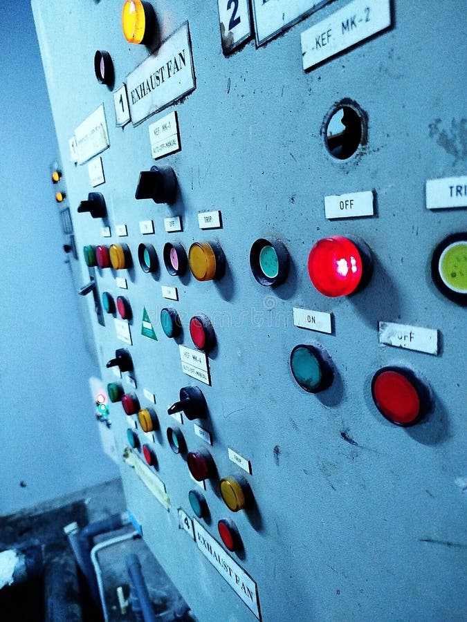 Exhaust Fan Engine Panel with Multiple Buttons Stock Photo - Image of ...