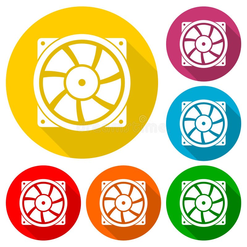 Exhaust Fan Vector Icon with Long Shadow Stock Vector - Illustration of ...