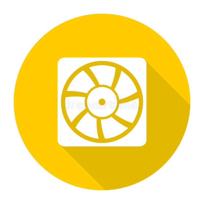 Exhaust Fan Vector Icon with Long Shadow Stock Vector - Illustration of ...