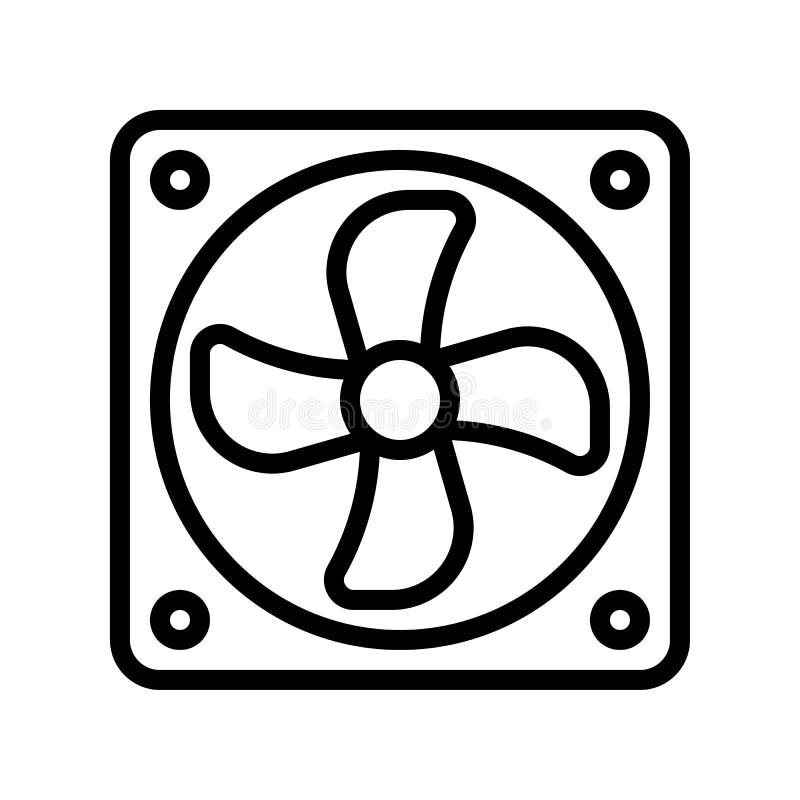 Exhaust Fan Vector Illustration, Isolated Line Style Icon Stock Vector ...