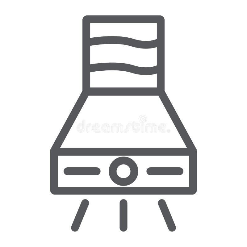 Exhaust Hood Line Icon, Fan and Kitchen, Extractor Hood Sign, Vector ...