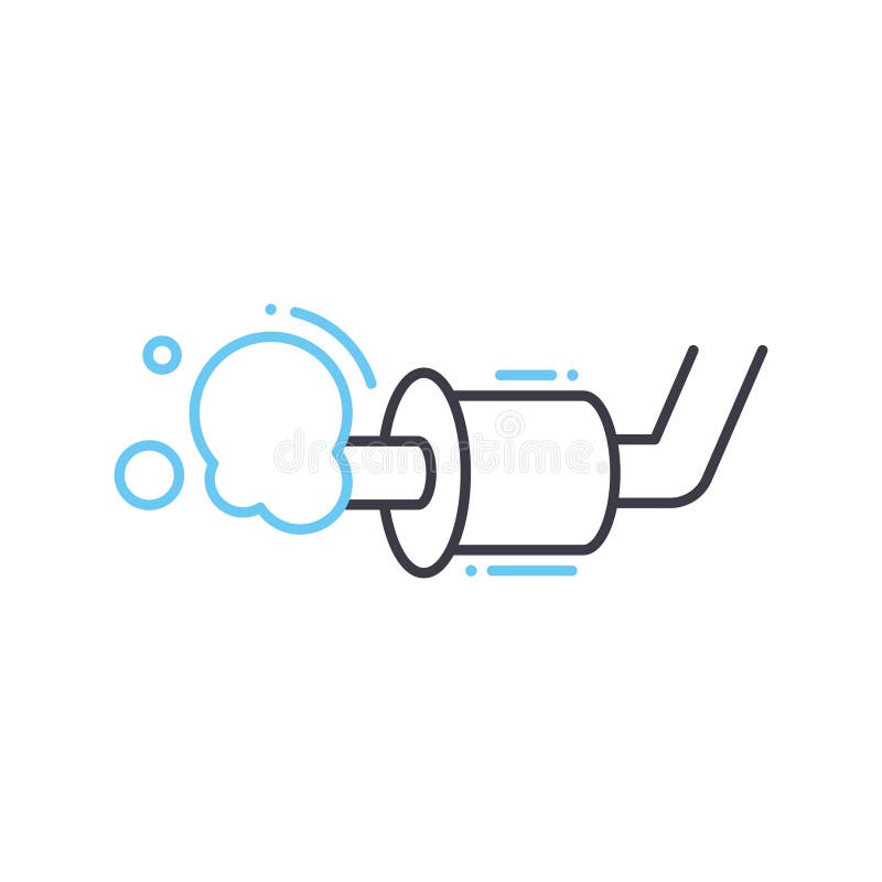 Exhaust Line Icon Outline Symbol Vector Illustration Concept Sign