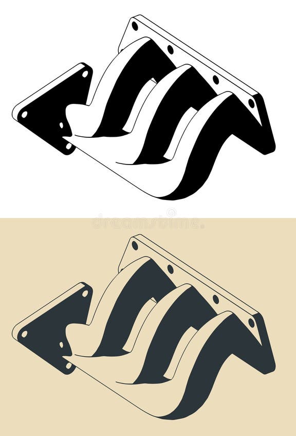 Exhaust manifold stock vector. Illustration of transport - 302937007