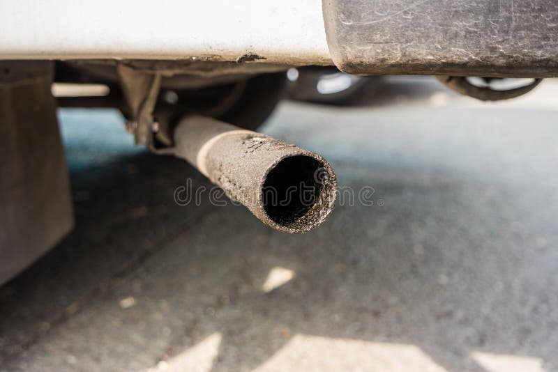 Exhaust of an old car stock photo. Image of domestic - 263811952