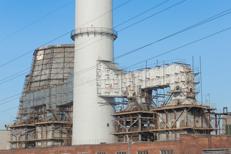 Exhaust Old Ventilation Industrial System of Chimney and Cooling Tower ... Exhaust Old Ventilation Industrial System of Chimney and Cooling Tower ...