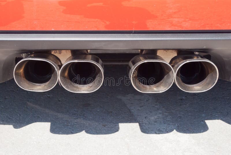 Muscle Car Exhaust Pipe Protection Grille on Side Stock Photo - Image ...