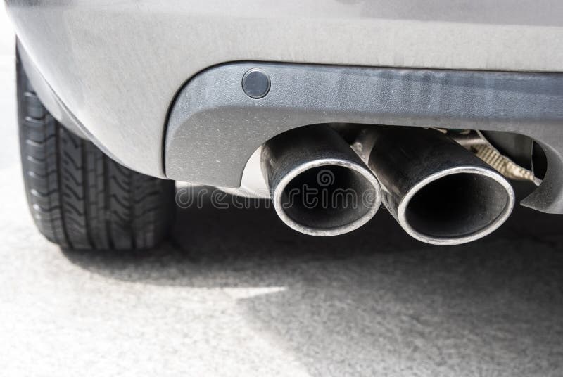 Exhaust of a passenger car stock image. Image of soot - 12311169