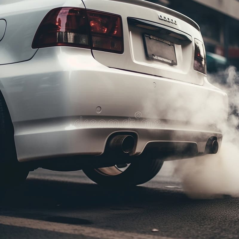 The Exhaust Pipe of the Automobile that Emits Carbon Dioxide As a ...