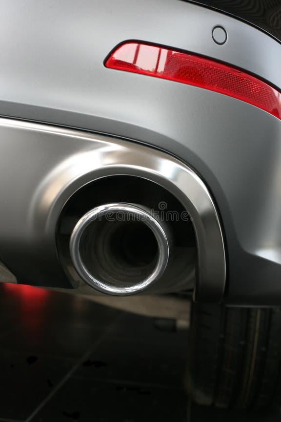 Exhaust Pipe and Back Part of Car Stock Photo - Image of metallic ...