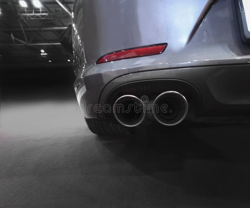 Exhaust Pipe and Back Part of Car Stock Photo - Image of exhaust, motor ...