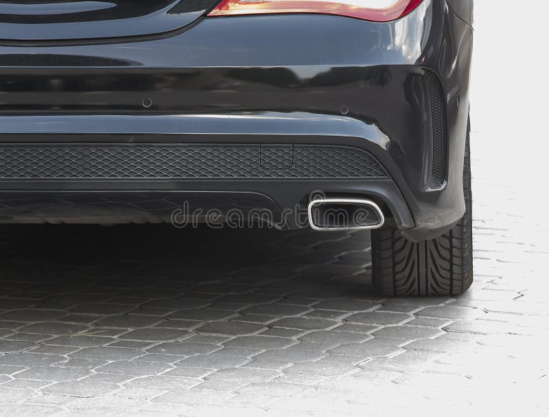 Exhaust Pipe and Back Part of Car Stock Image - Image of pipe, circle ...