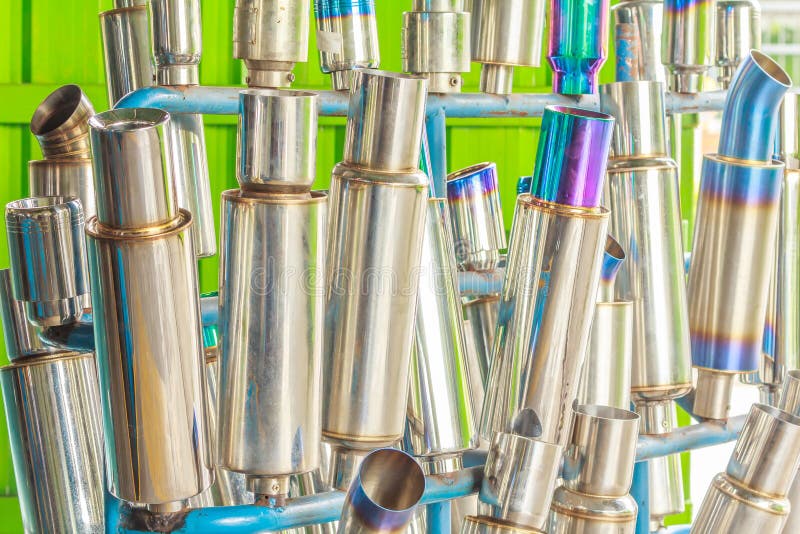 Exhaust Pipe for the Car on Rack Stock Image - Image of rear, exhaust ...