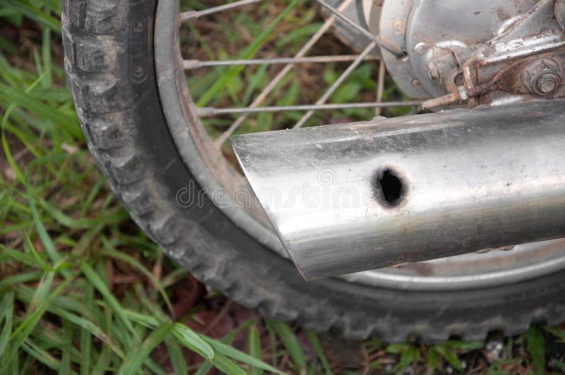 Exhaust Pipe Motorcycle Hole Stock Image - Image of motorcycle, wheel ...