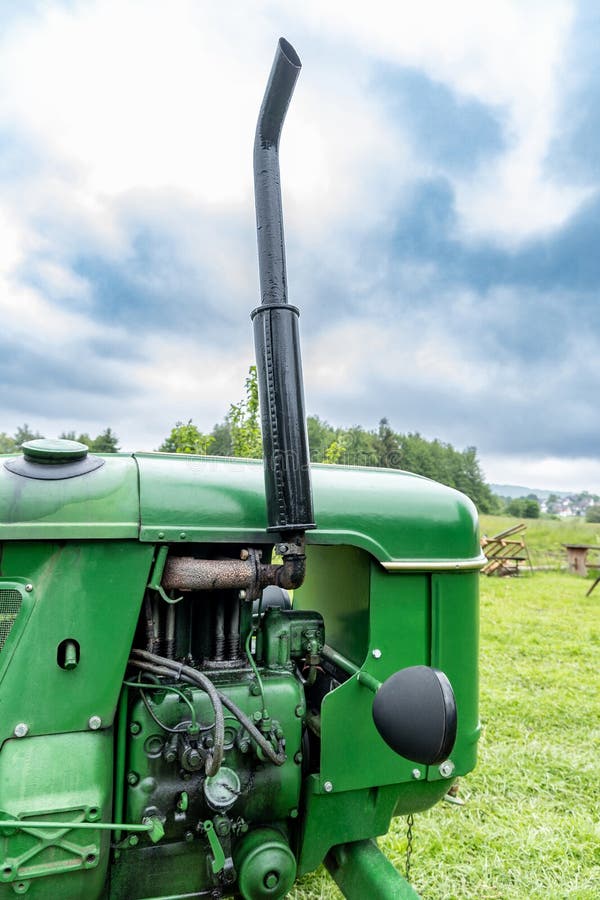 Exhaust Pipe on a Retro Tractor Stock Photo - Image of automobile ...