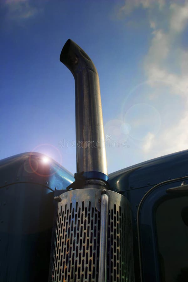 Exhaust pipe of a truck stock image. Image of pollution - 6431353