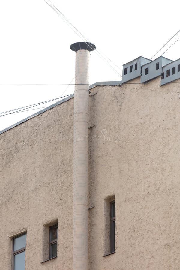 Exhaust Pipe on the Wall of the House Stock Image - Image of tube ...