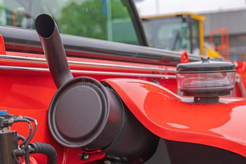 Exhaust Silencer Construction Machine Stock Image - Image of metal ...