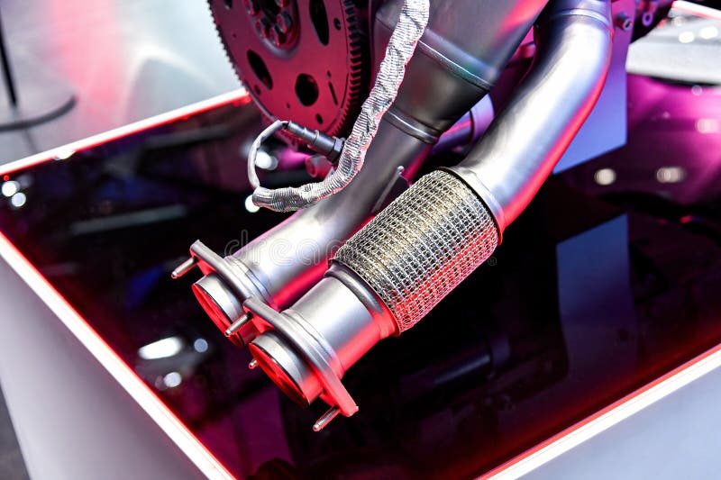 The Exhaust System of an Internal Combustion Engine Assembly on a Store ...
