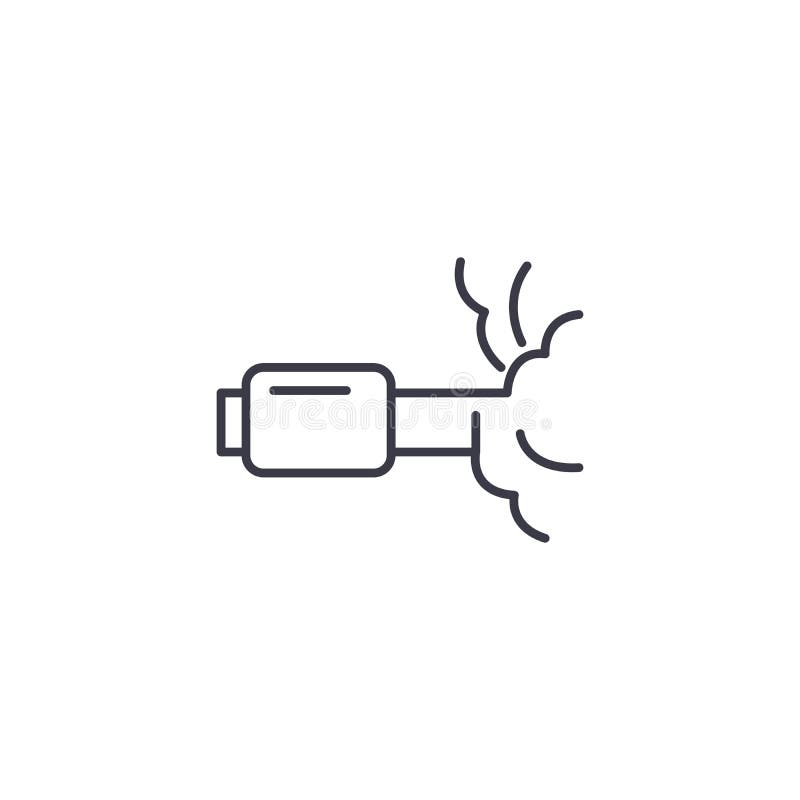 Exhaust System Linear Icon Concept. Exhaust System Line Vector Sign ...