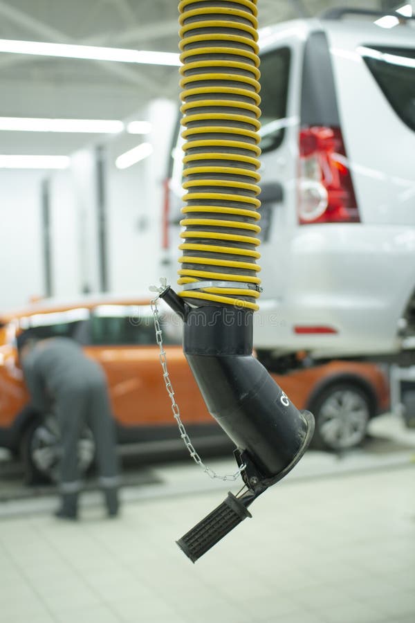 Exhaust System in the Service Station. Car Maintenance at the Service ...
